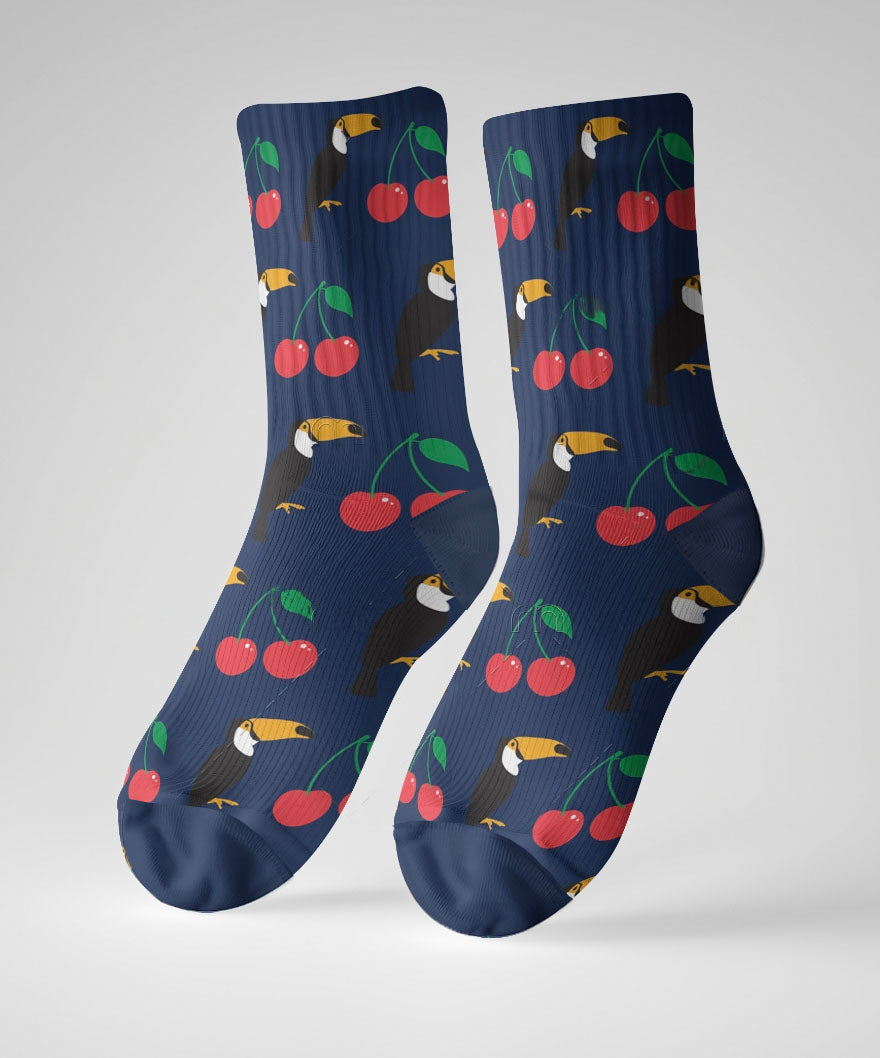 Van der Valk Cherry Socks - unisex, size 38-43, dark blue – Valk Store